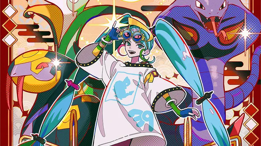 ProjectVoltage 推出由 Akiakane 绘制的 Pokémon X Hatsune Miku 插画“Snake Glare”