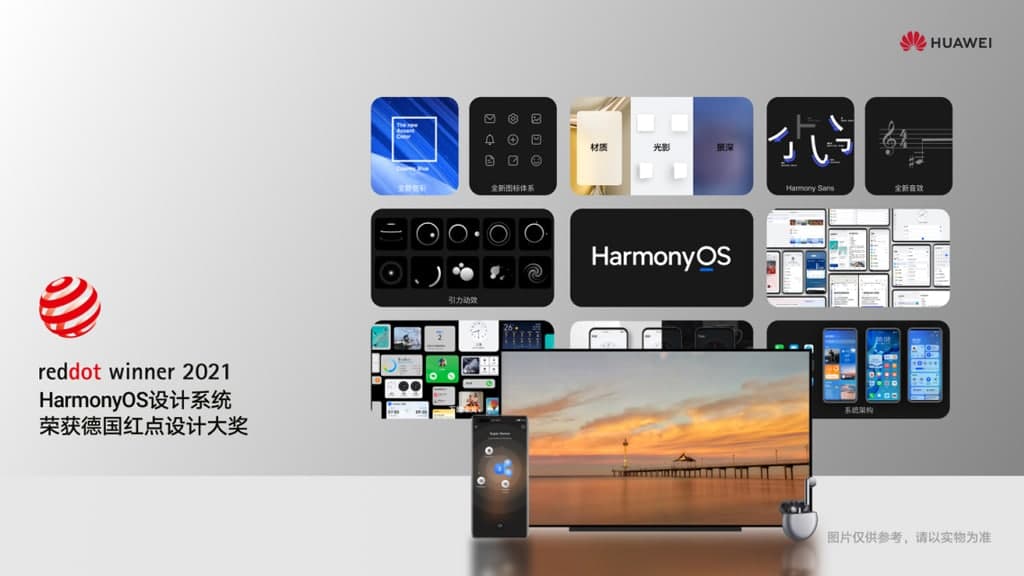 华为 HarmonyOS UI 和智能功能荣获 2021 年红点设计大奖