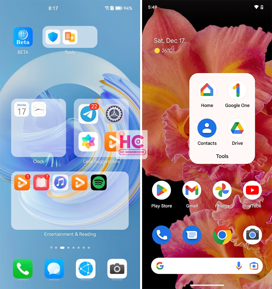 HarmonyOS 3 与 Android 13：用户界面和主要功能
