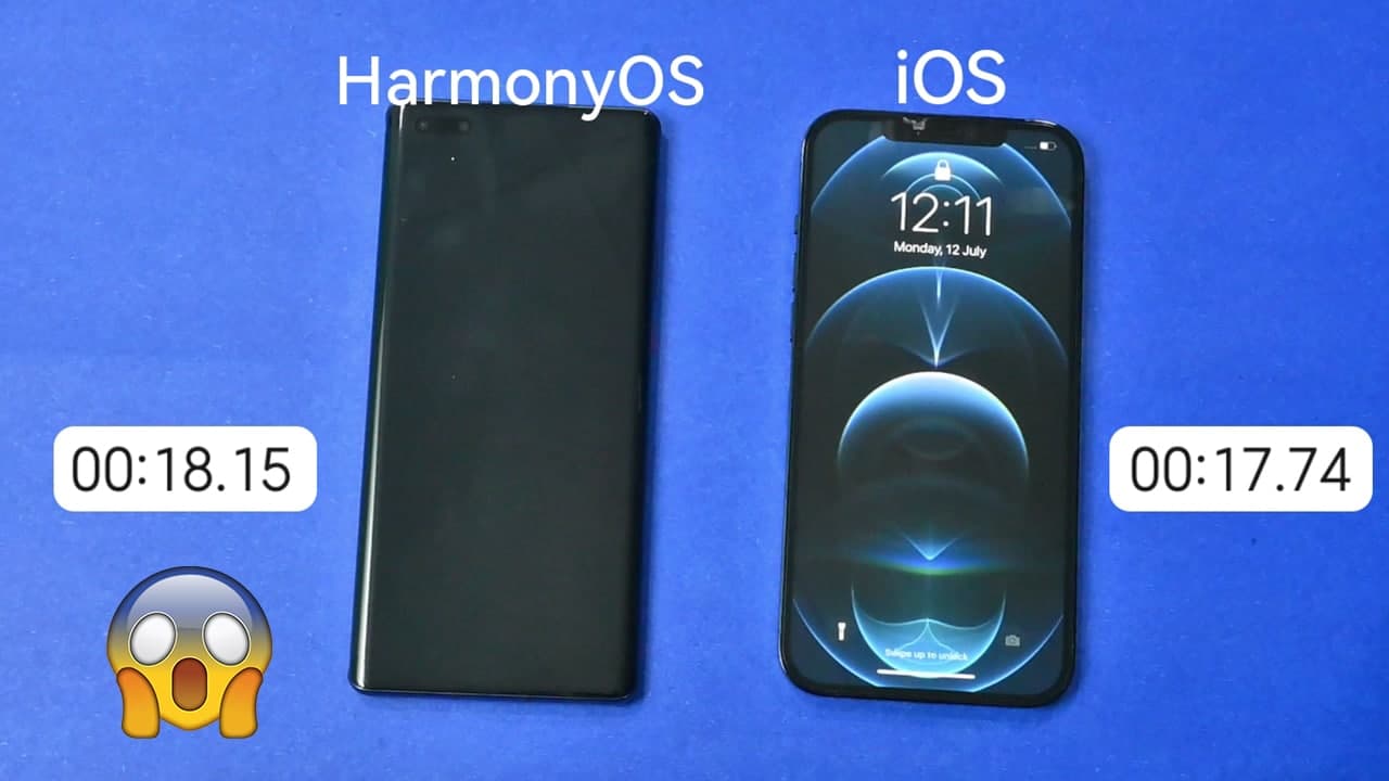 HarmonyOS 2 vs iOS 14：啟動速度比較，令人驚訝的結果 [影片] - 飞鸟矩阵